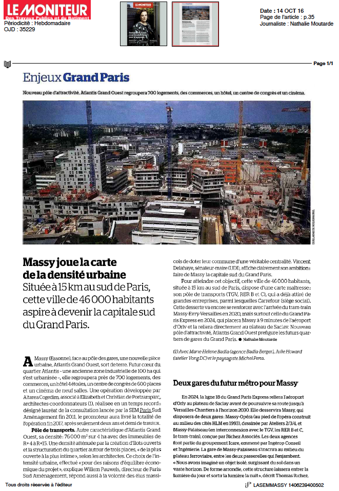 LE MONITEUR – OCTOBRE 2016 | Quartier Atlantis